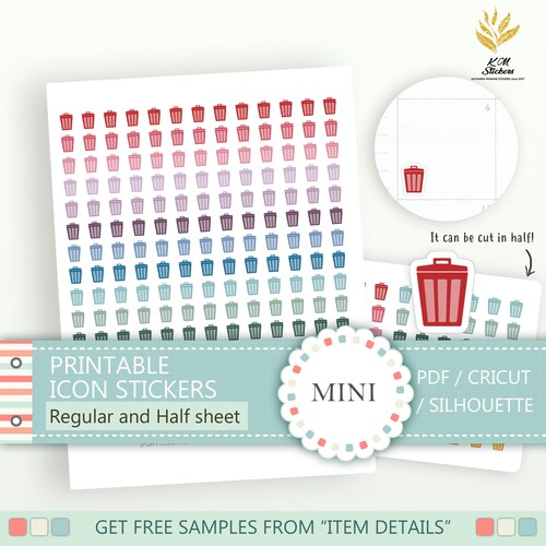 Printable Mini Sheets Stickersregular and Half Sheet Size - Etsy