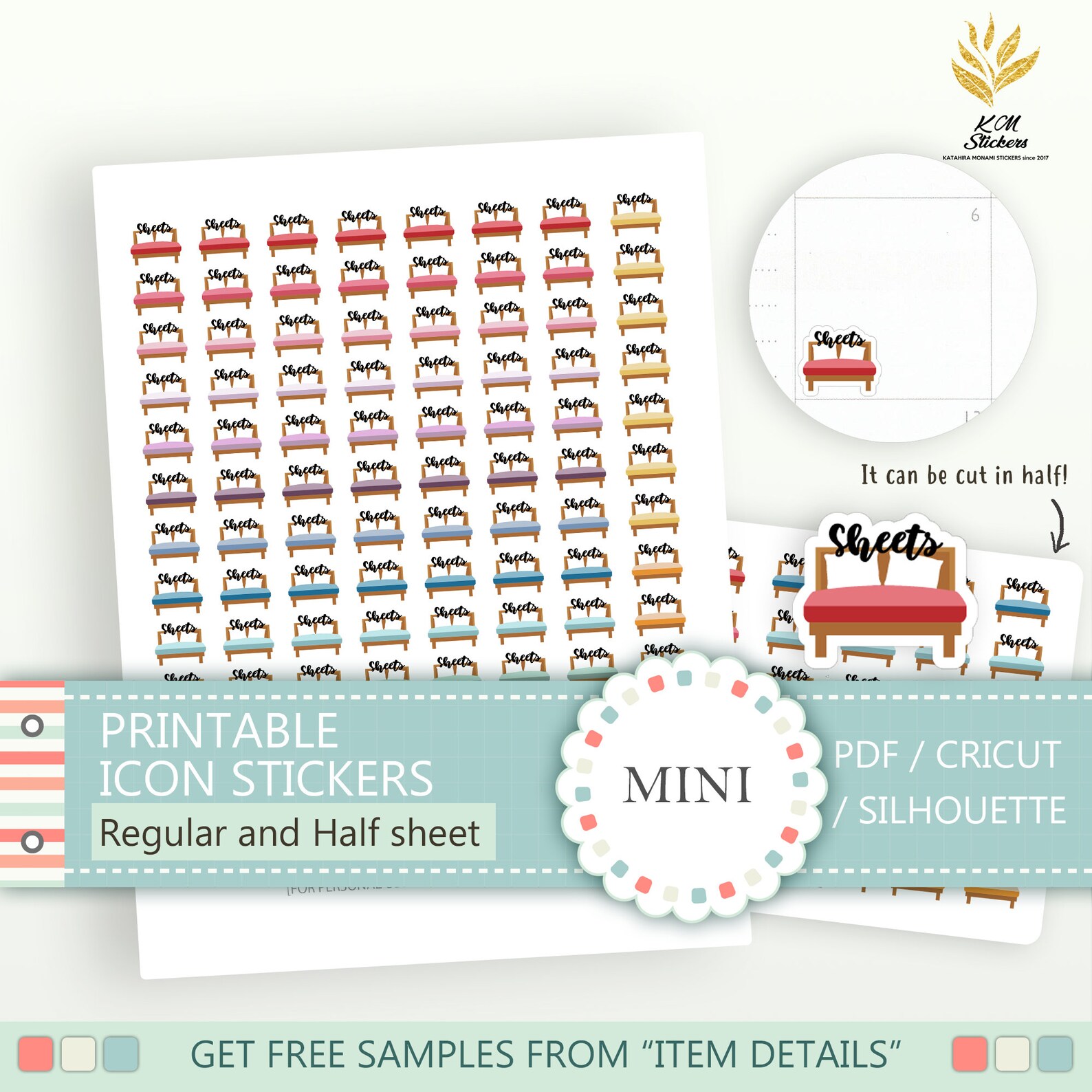 Printable Mini Sheets Stickersregular and Half Sheet Size - Etsy