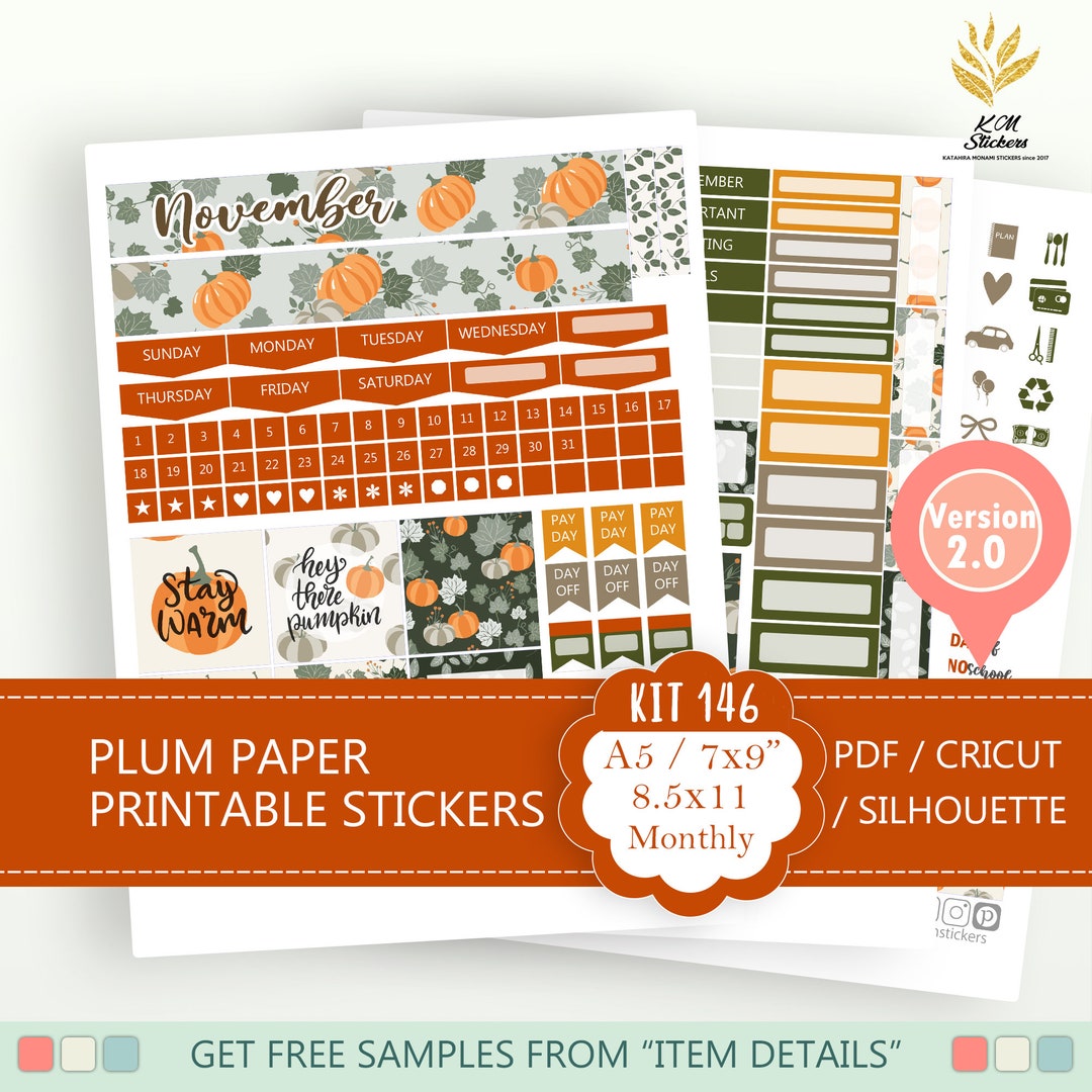 KIT 146 Printable November Kit Version 2.0 fall Pumpkin - Etsy