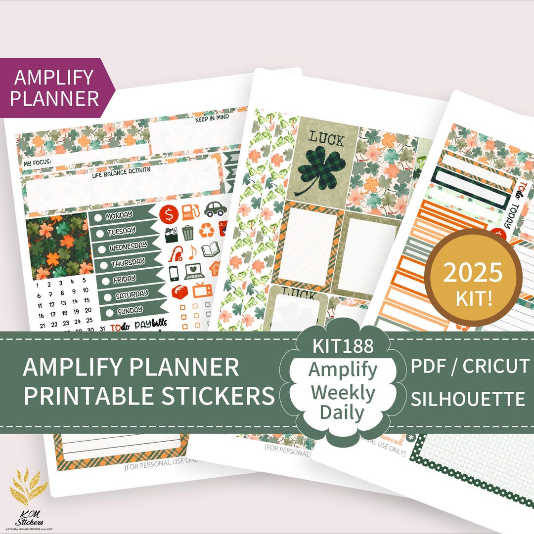 AMPLIFY KIT 188, Printable Weekly Kit for Horizontal and Vertical ...