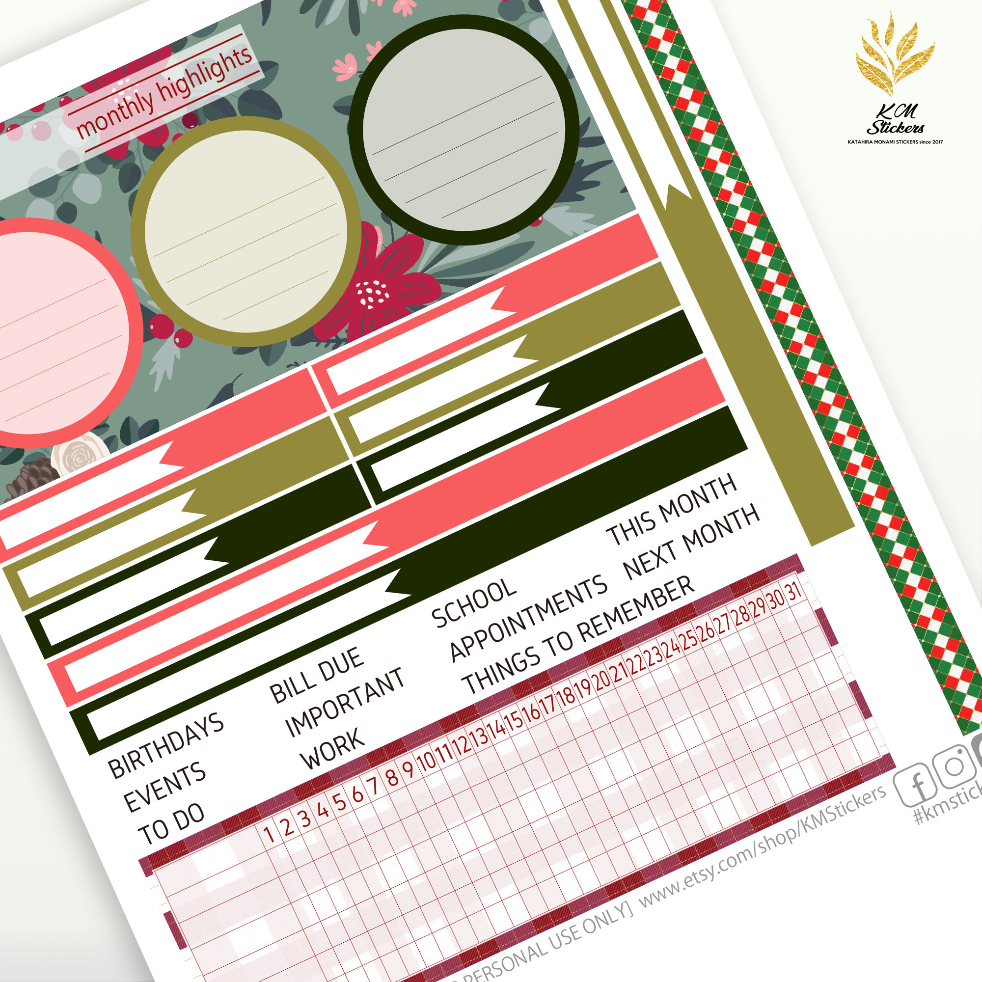 KIT 126 Printable Monthly Highlights Kit Version 2.0 | Etsy