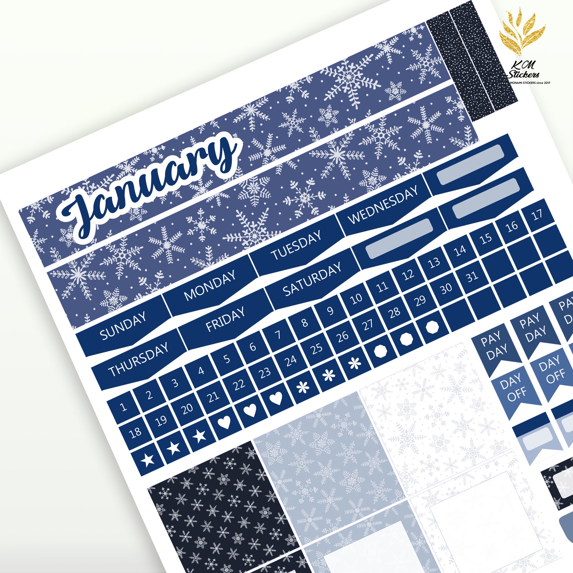 KIT 137 Printable December January Kit Version 2.0 snow - Etsy