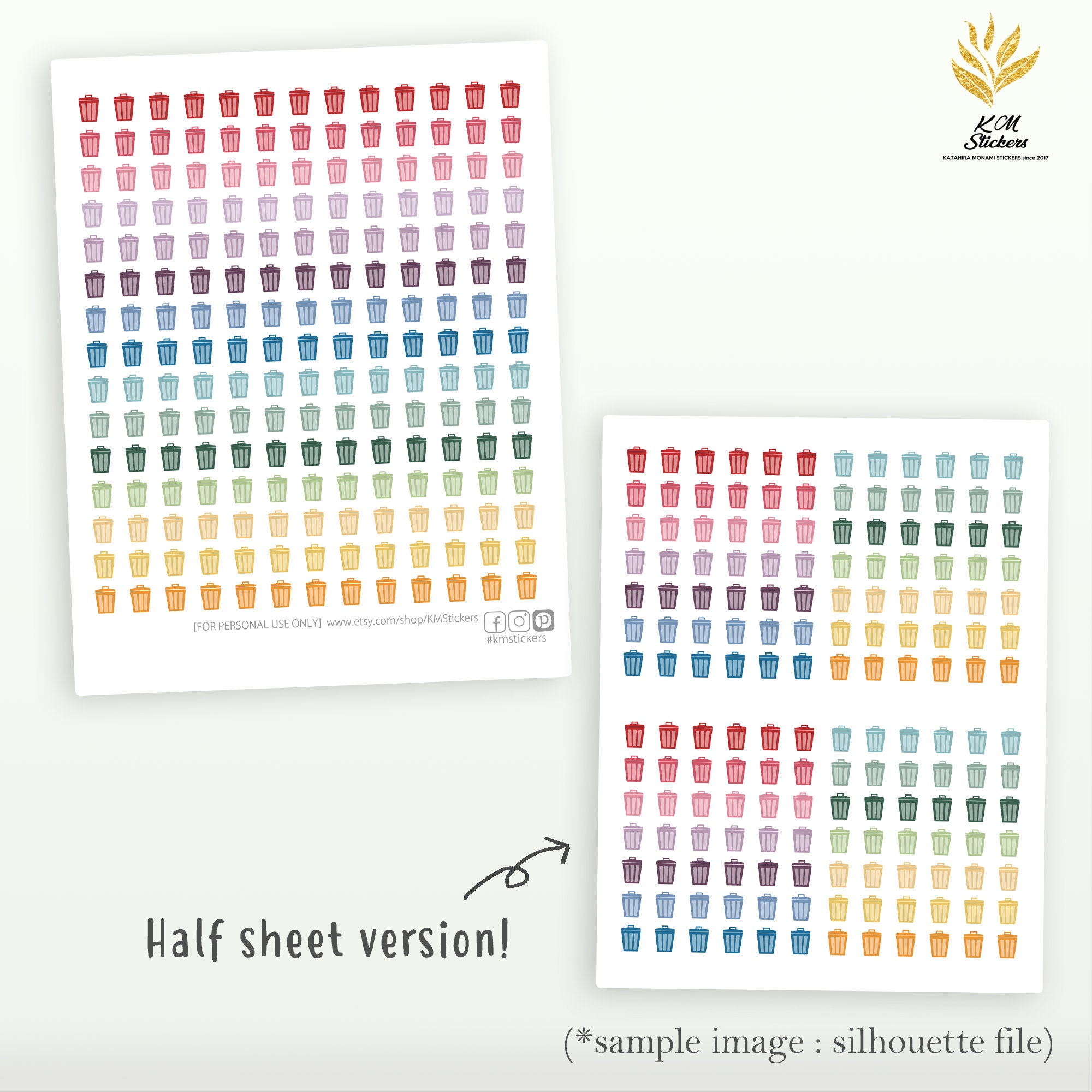 Printable Mini Garbage Stickersregular and Half Sheet Size | Etsy