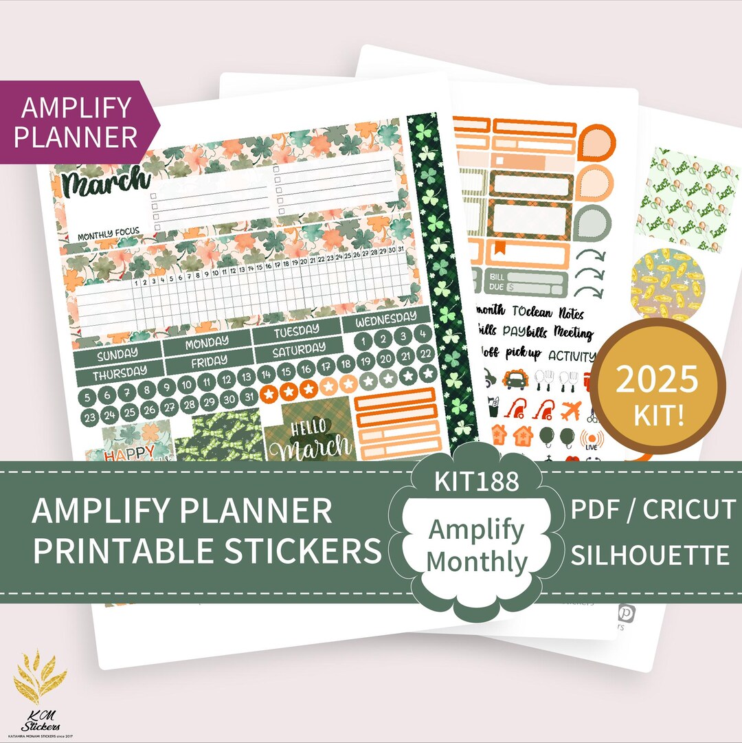 AMPLIFY KIT 188_2025, Printable March Kit for Amplify Planner, Planner ...