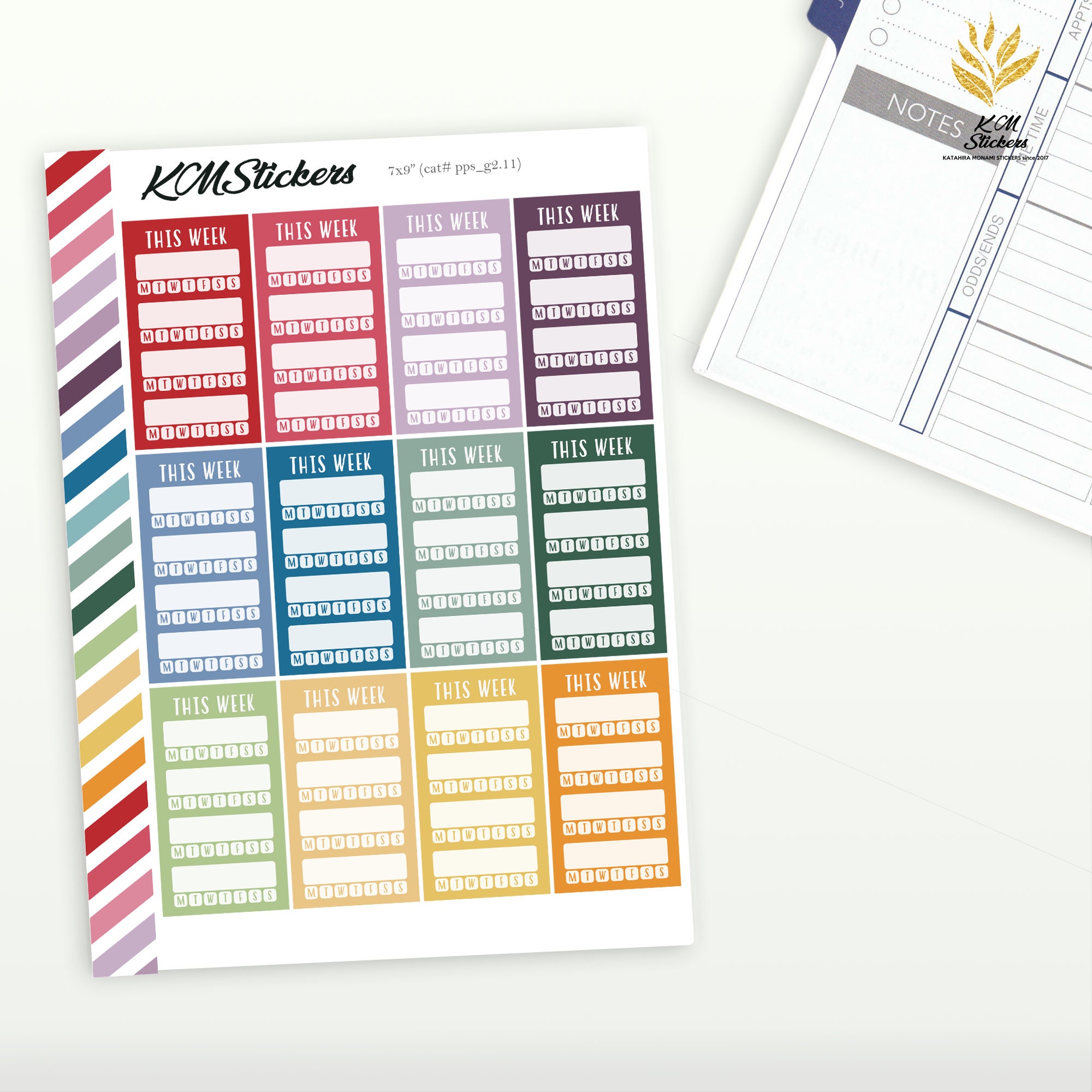 Habit Tracker Sidebar Stickers for Weekly Spread Vertical | Etsy