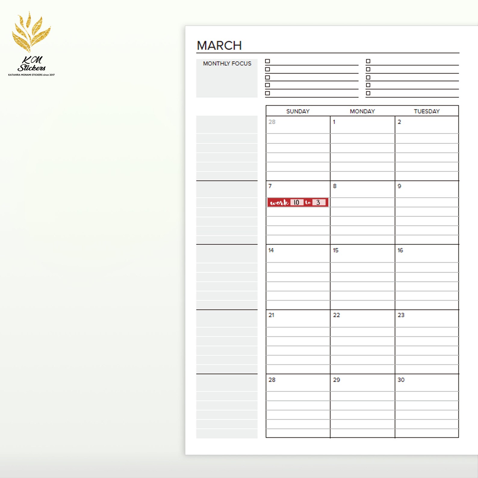 Printable Work Time Stickers for Amplify Planner Box | Etsy