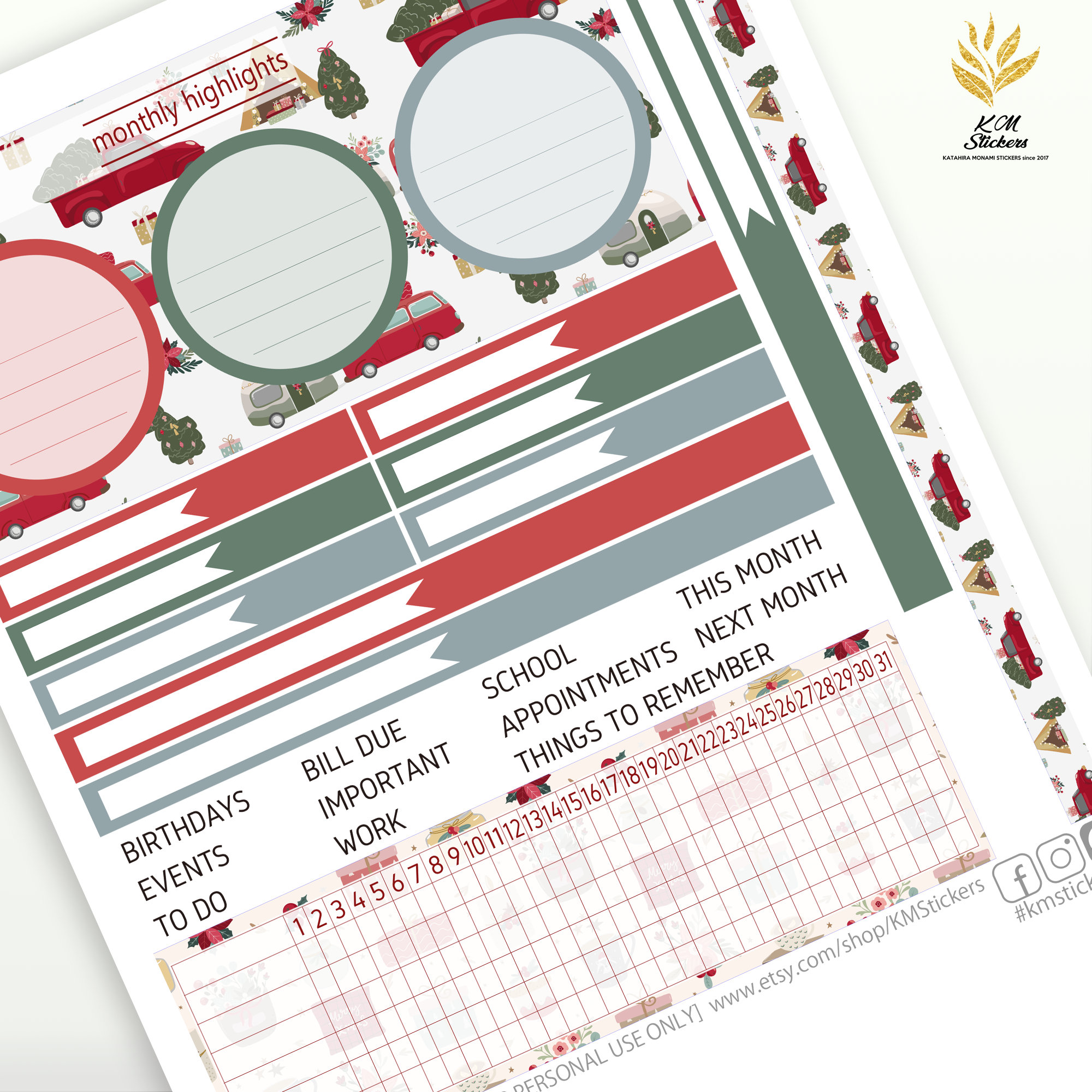 KIT 148 Printable Monthly Highlights Kit Version 2.0 holiday | Etsy