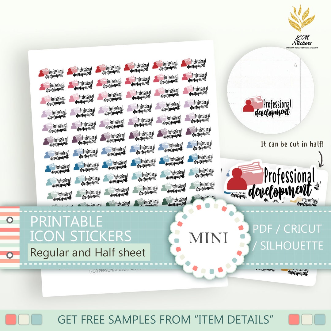 Printable Mini Professional Development Stickersregular and Half Sheet ...