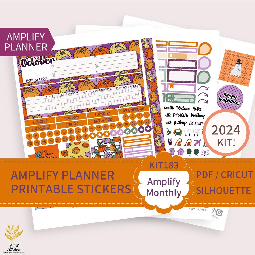 AMPLIFY KIT 183, Printable October Kit for Amplify Planner, Planner ...