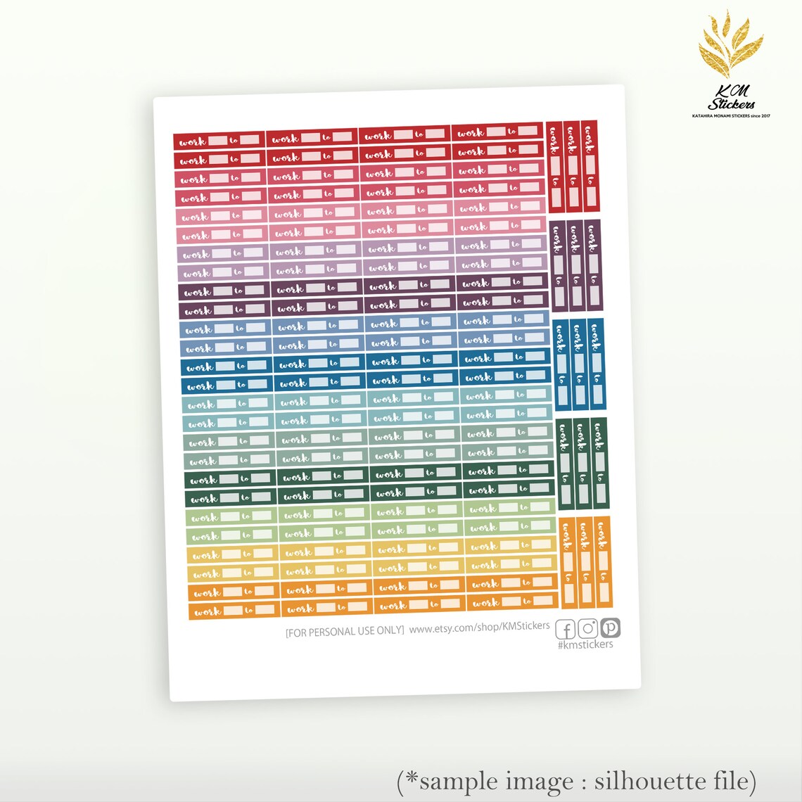 Printable Work Time Stickers for Amplify Planner Box | Etsy