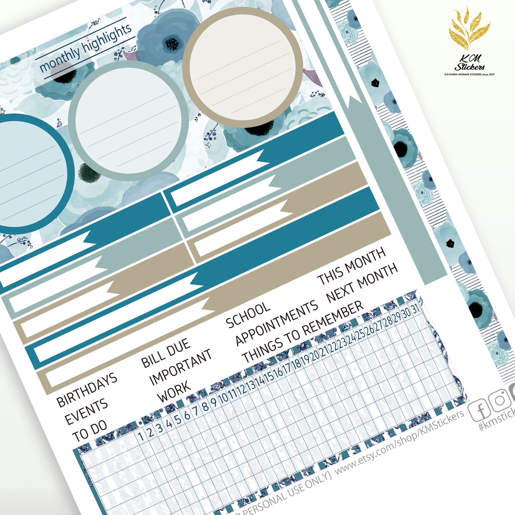 KIT 121 Printable Monthly Highlights Kit Version 2.0 2021 | Etsy