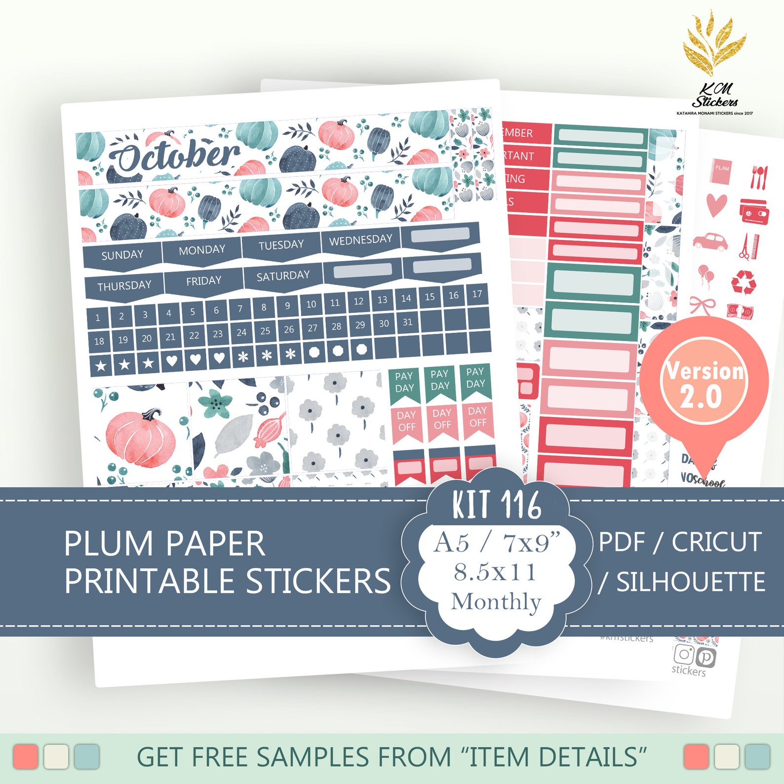 KIT 116 Printable October Kit Version 2.0 pumpkin Design | Etsy