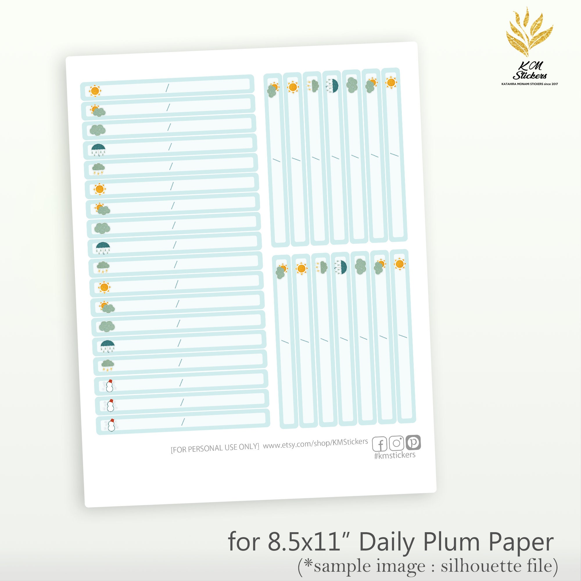 Printable Weather Box Stickers A5 7x9 8.5x11 Daily Plum - Etsy