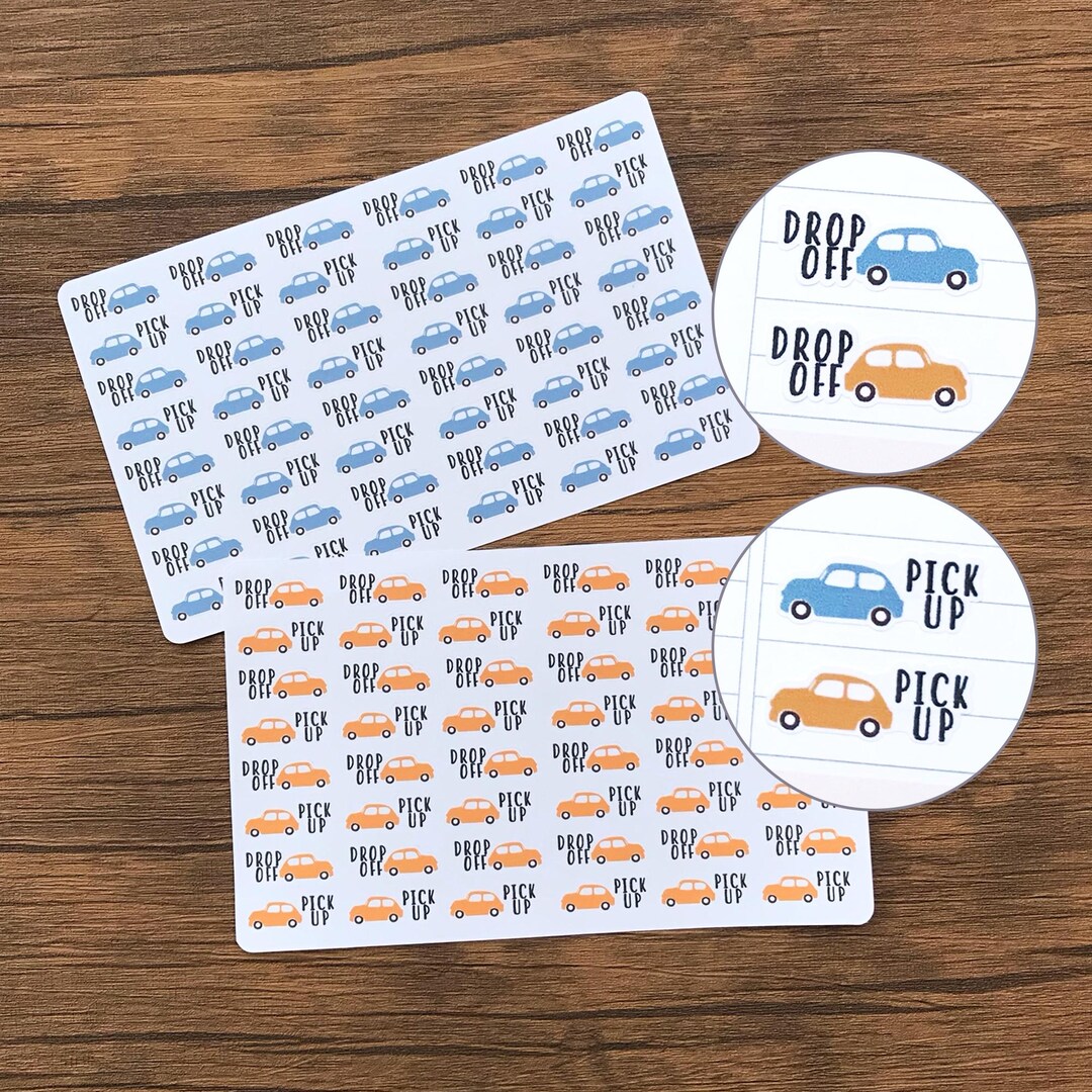 CUSTOM Order//blue and Orange Mini Drop Off, Pick up Stickers ...