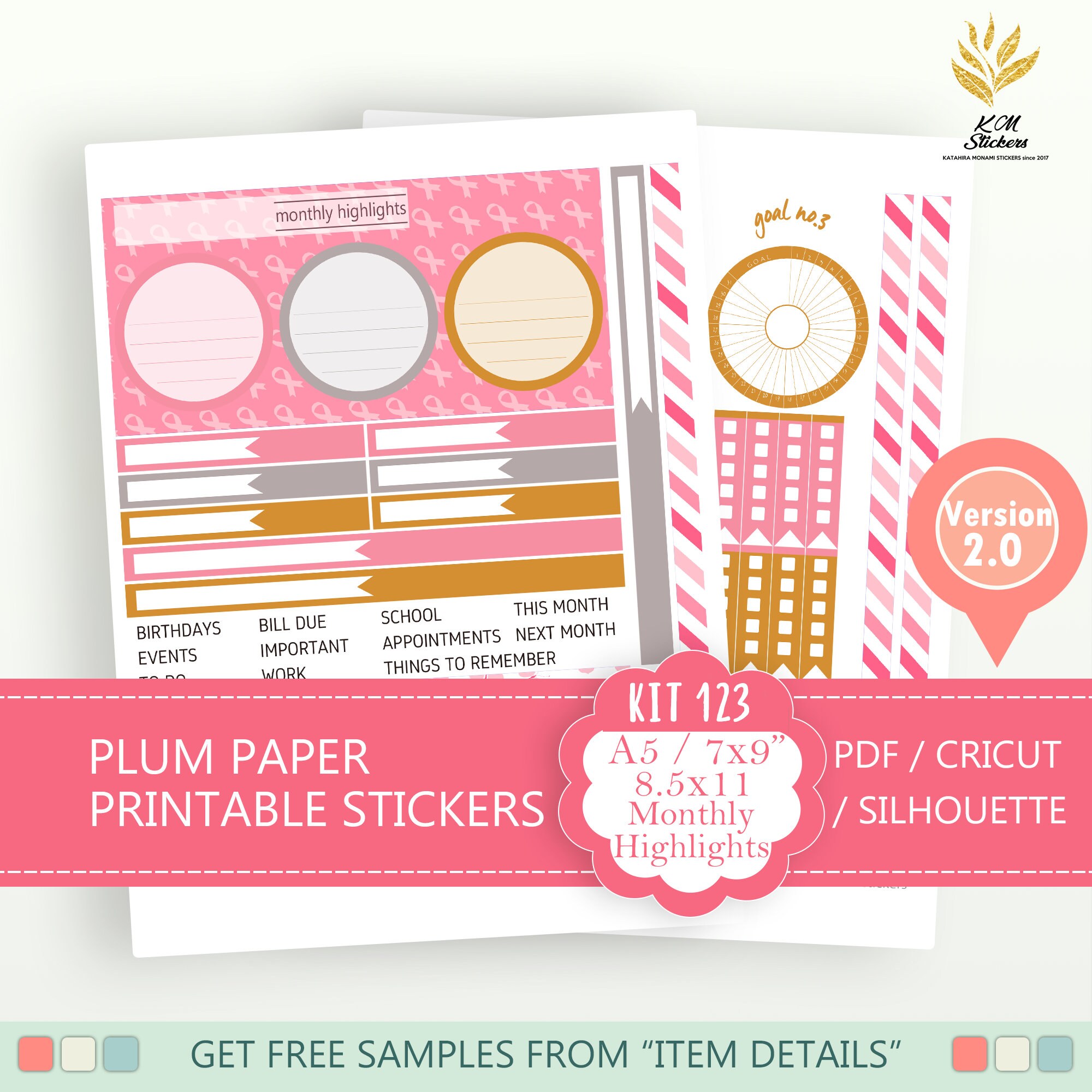 KIT 123 Printable Monthly Highlights Kit Version 2.0 breast - Etsy