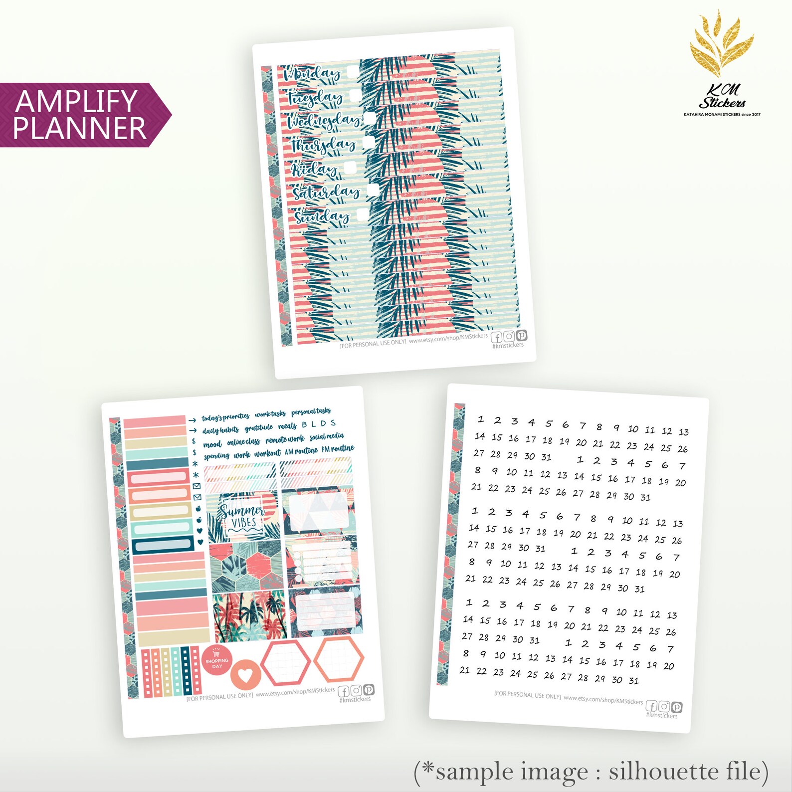 AMPLIFY KIT 144 Printable Daily Kit for Amplify Planner - Etsy