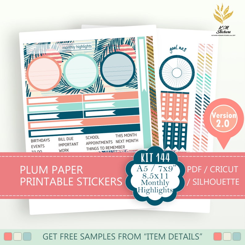 KIT 144 Printable Monthly Highlights Kit Version 2.0 | Etsy