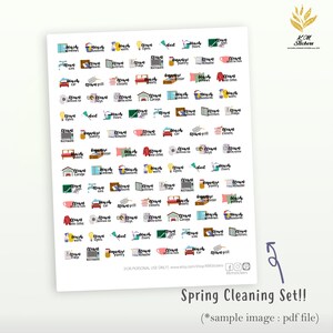 Printable Mini Clean Stickers, Clean Livingroom, Kitchen, Bathrooms ...