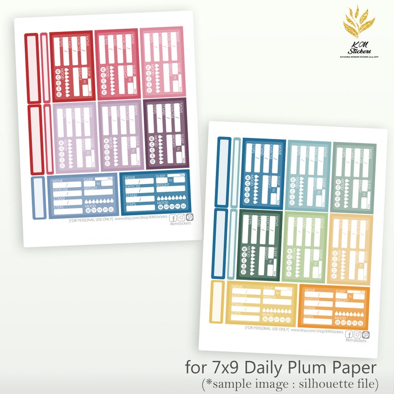 Printable Rainbow Health Tracker Stickers A5 7x9 8.5x11 - Etsy