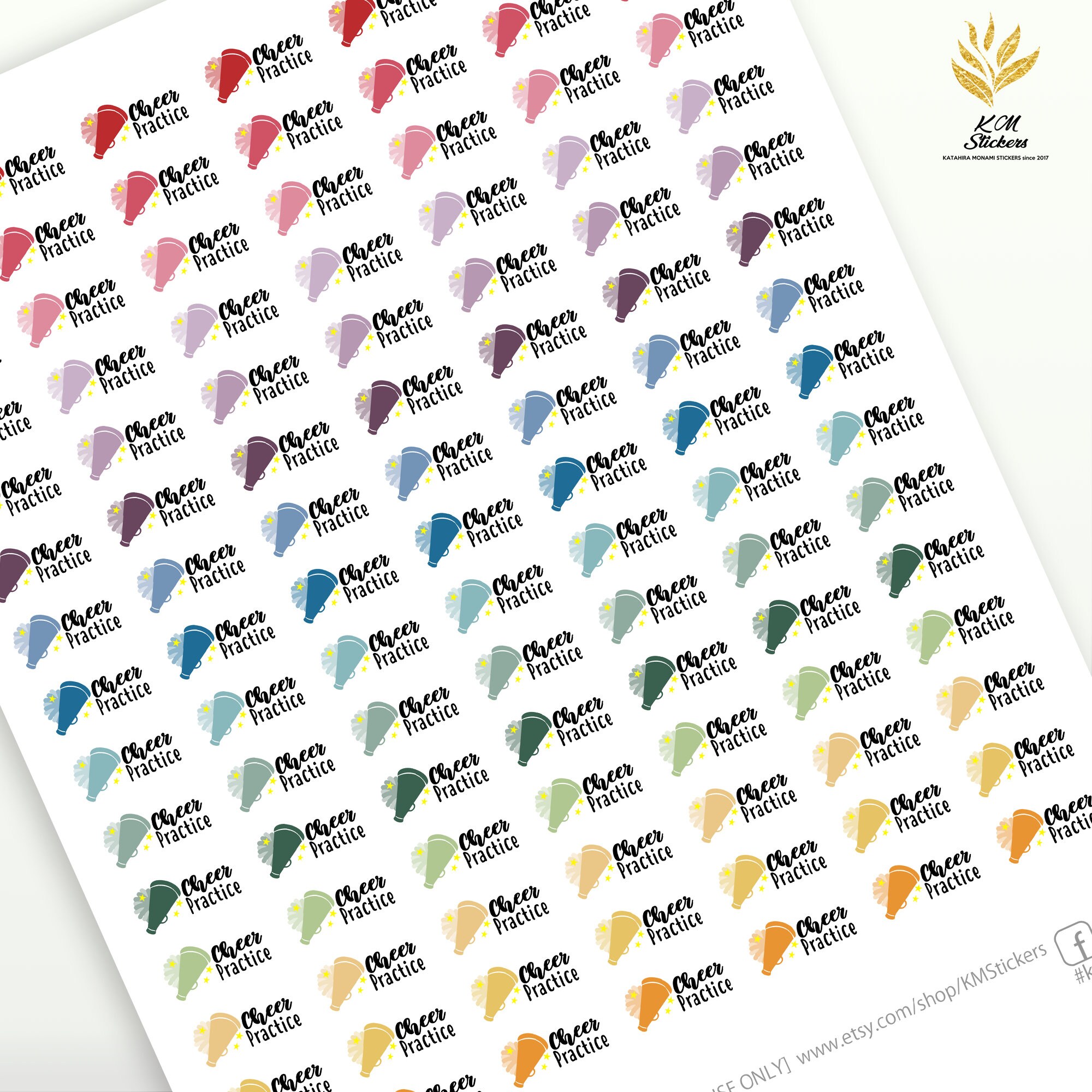 Printable Mini Cheer Practice Stickers Planner Stickers - Etsy