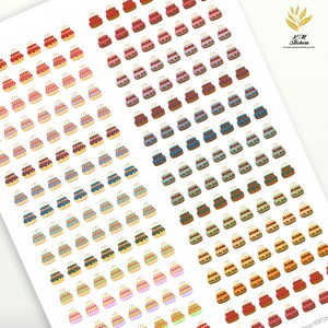 Printable Mini Birthday Cake Stickers Planner Stickers - Etsy