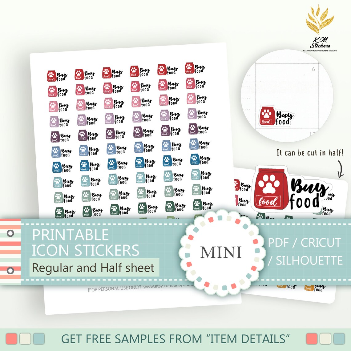 Printable Mini Buy Food Stickers for Petsregular and Half - Etsy