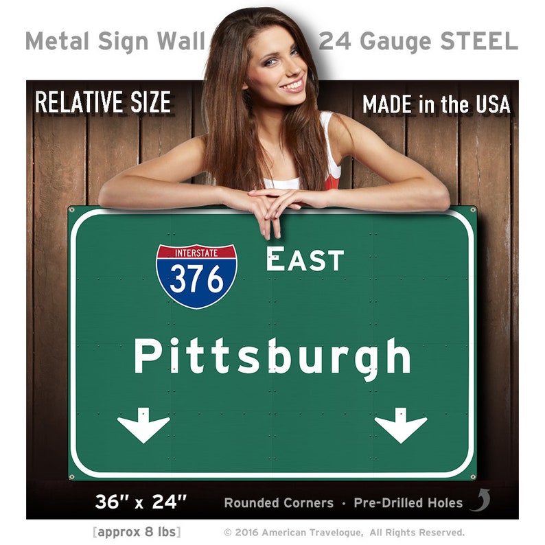 Metal Wall Decor Pittsburgh Highway Sign Pennsylvania PA - Etsy