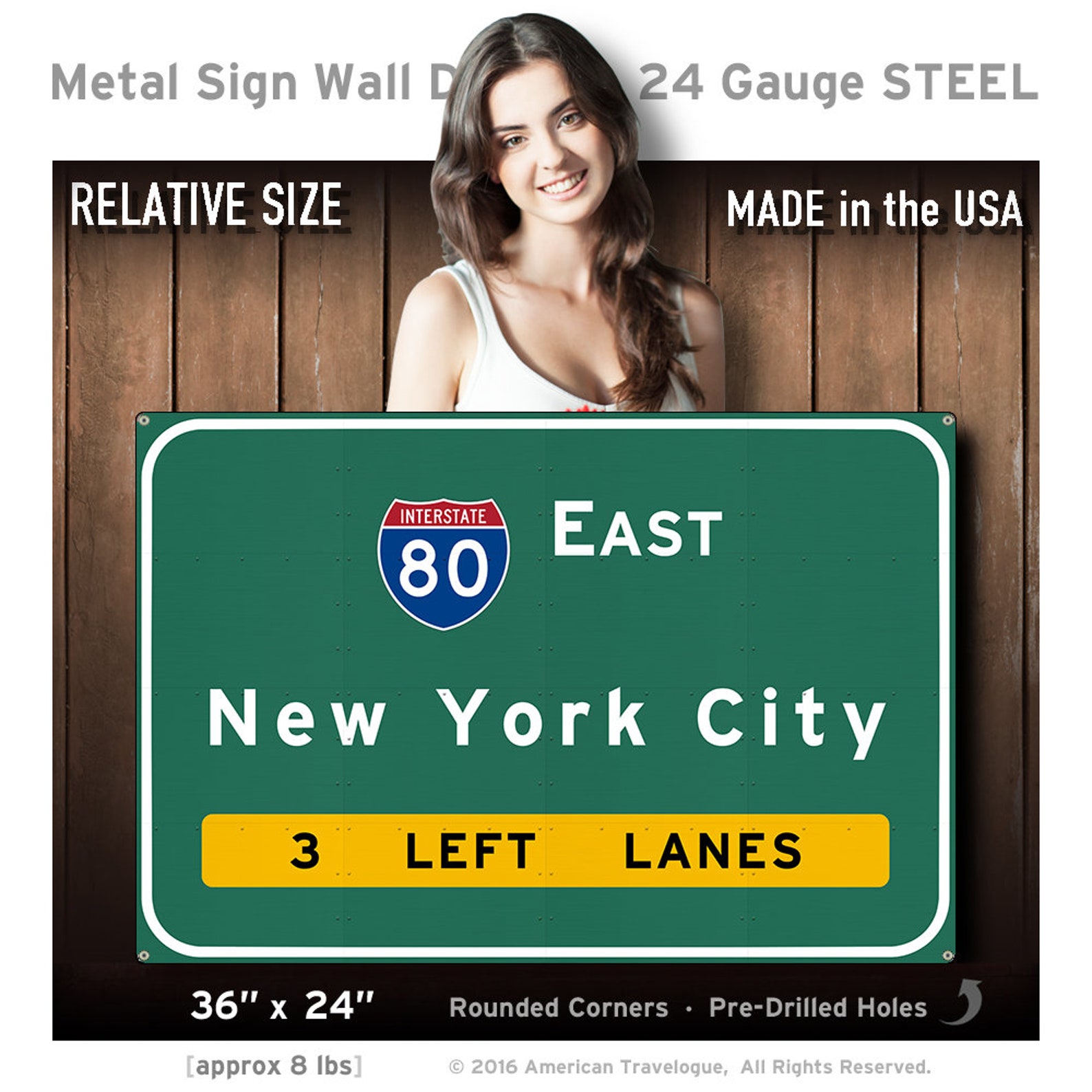 Metal Wall Decor New York City NYC Highway Sign NY Travel - Etsy