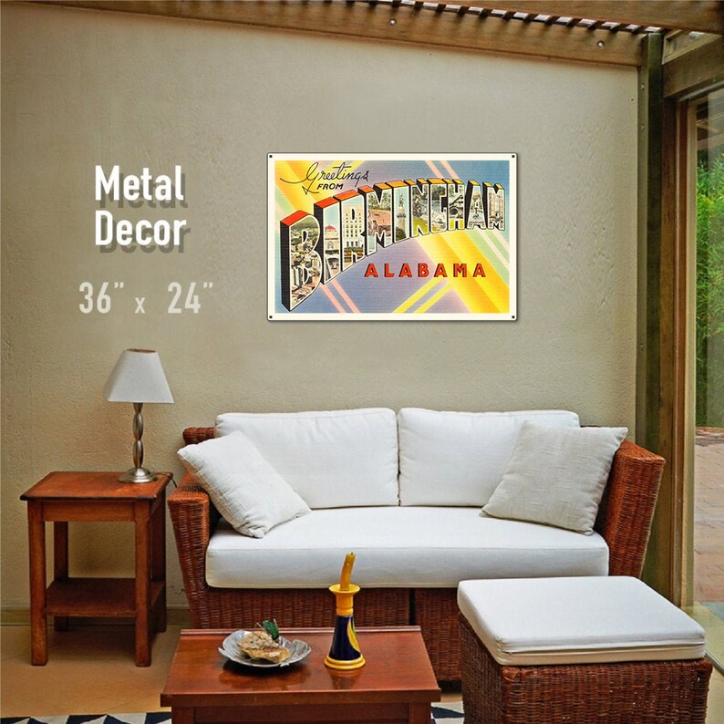 Birmingham Alabama al Retro Vintage Large Letter Postcard | Etsy