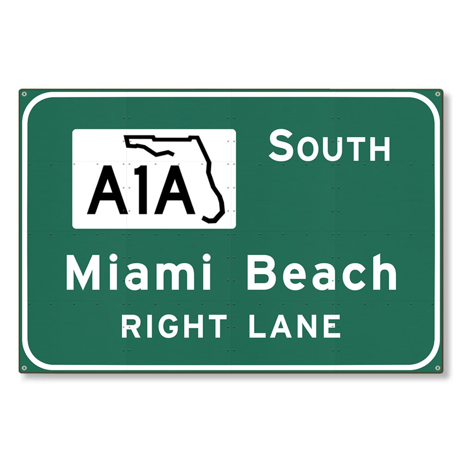 Metal Wall Decor Miami Beach Interstate Sign Florida FL | Etsy