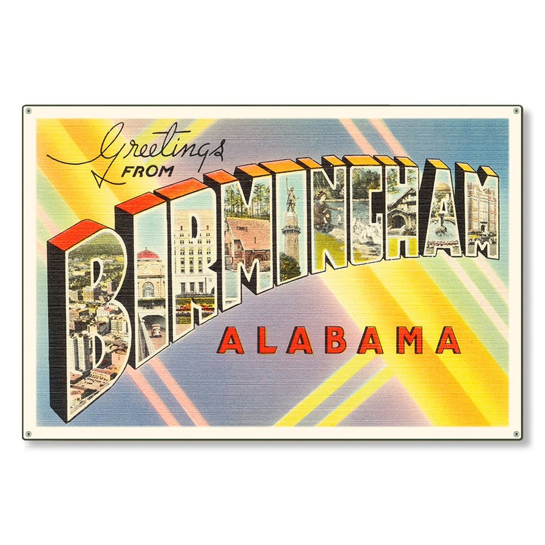 Birmingham Alabama al Retro Vintage Large Letter Postcard | Etsy