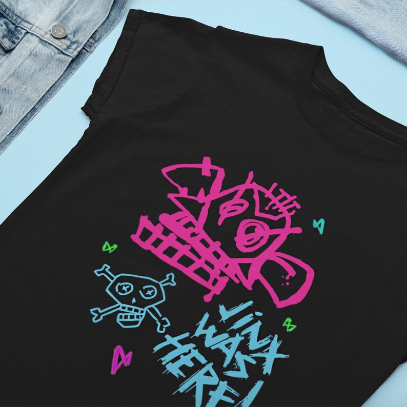 Jinx Arcane Unisex Black T-shirt, Jinx Was Here Boom Monkey Graffiti ...
