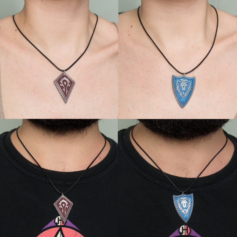 Horde and Alliance From World of Warcraft Necklace Pendant in Resin and ...