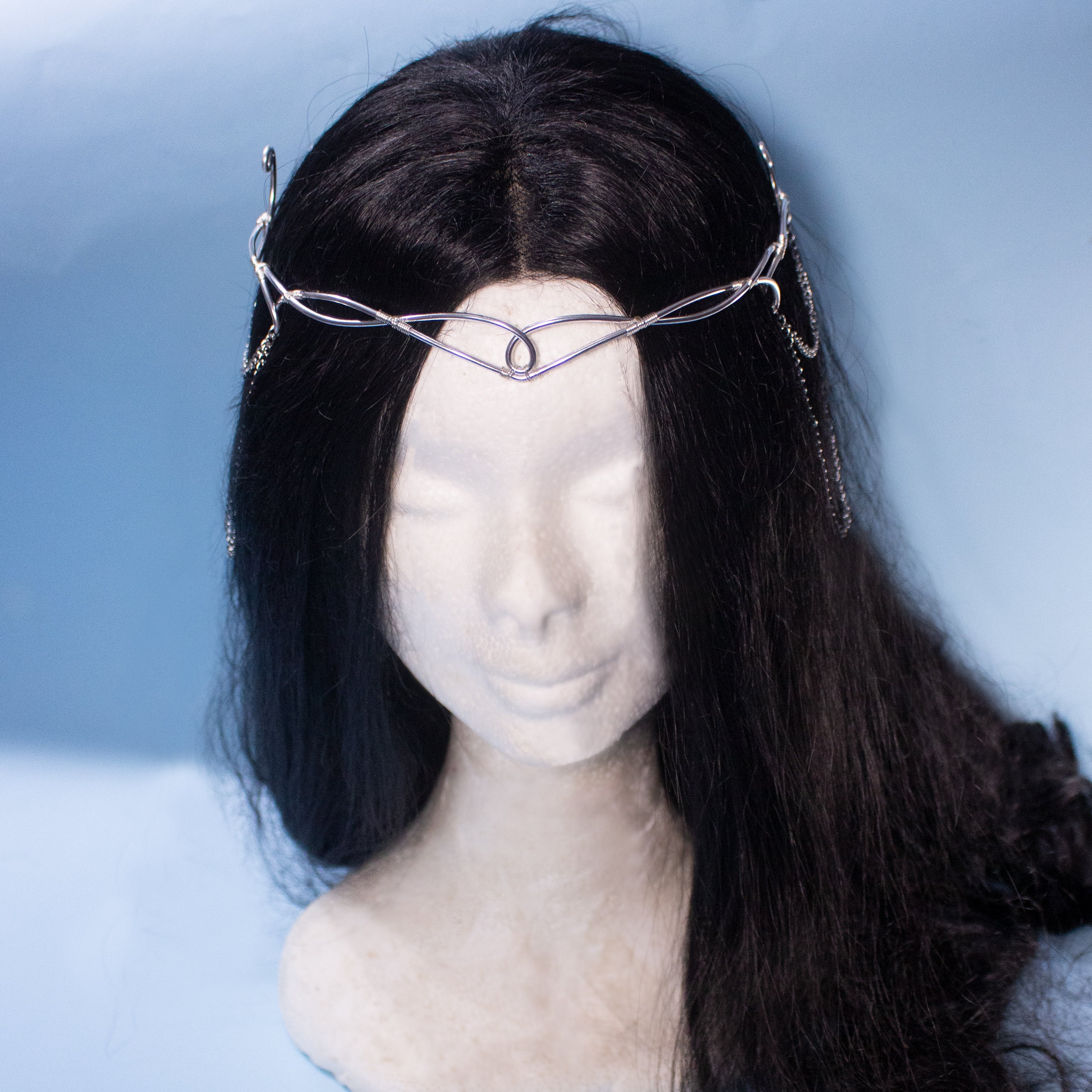 Thaladir Fantasy Elven Tiara, Bridal Wedding Festival Silver Crown With ...