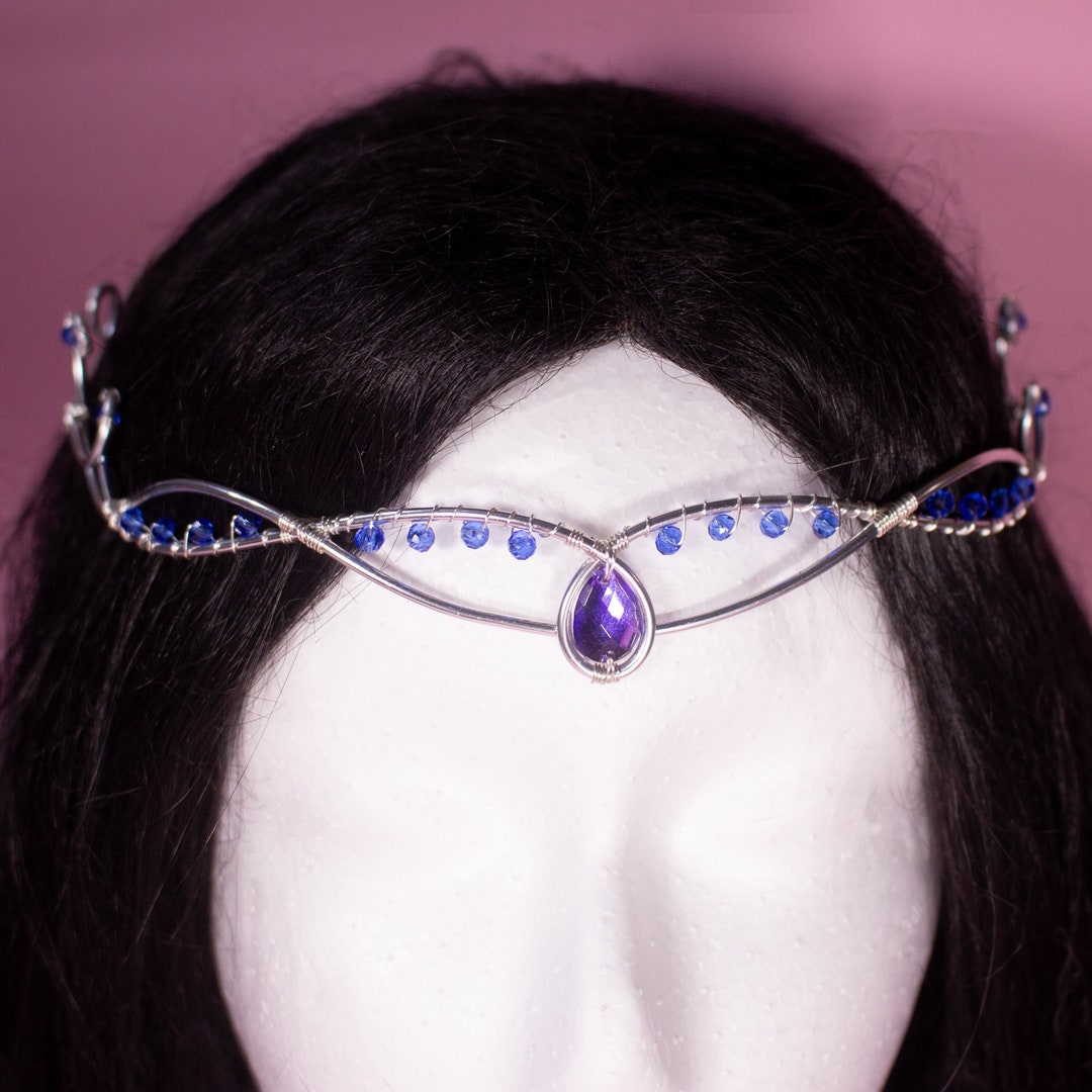 Liriel Fantasy Elven Tiara Bridal Wedding Festival Silver Crown With