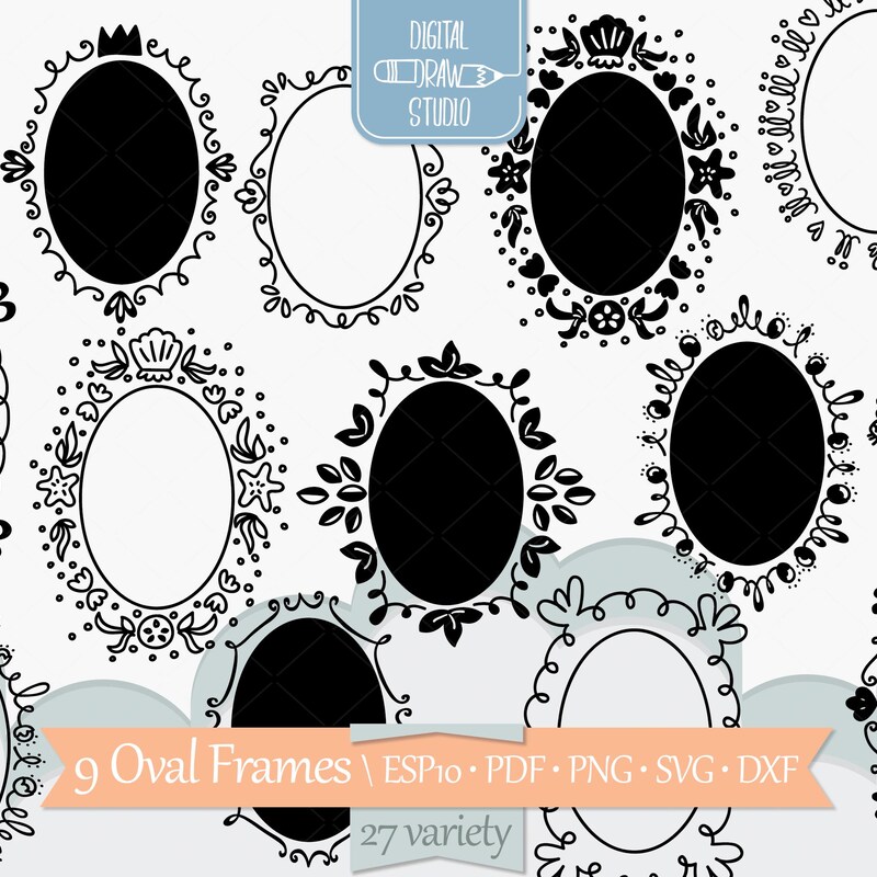 Leaves Oval Border - Etsy