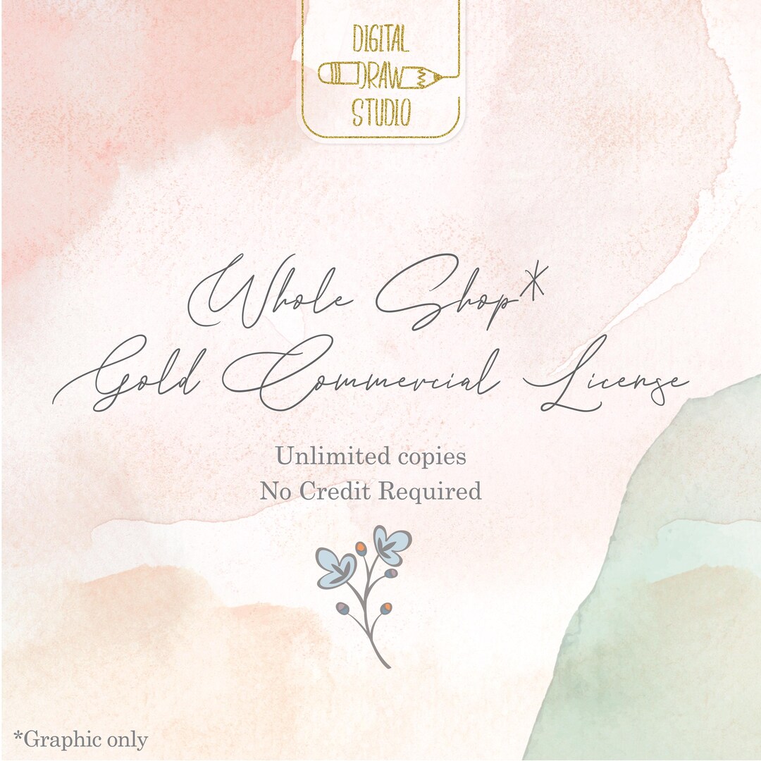 Gold Commercial License / WHOLE SHOP / Graphics ONLY / No Credit ...