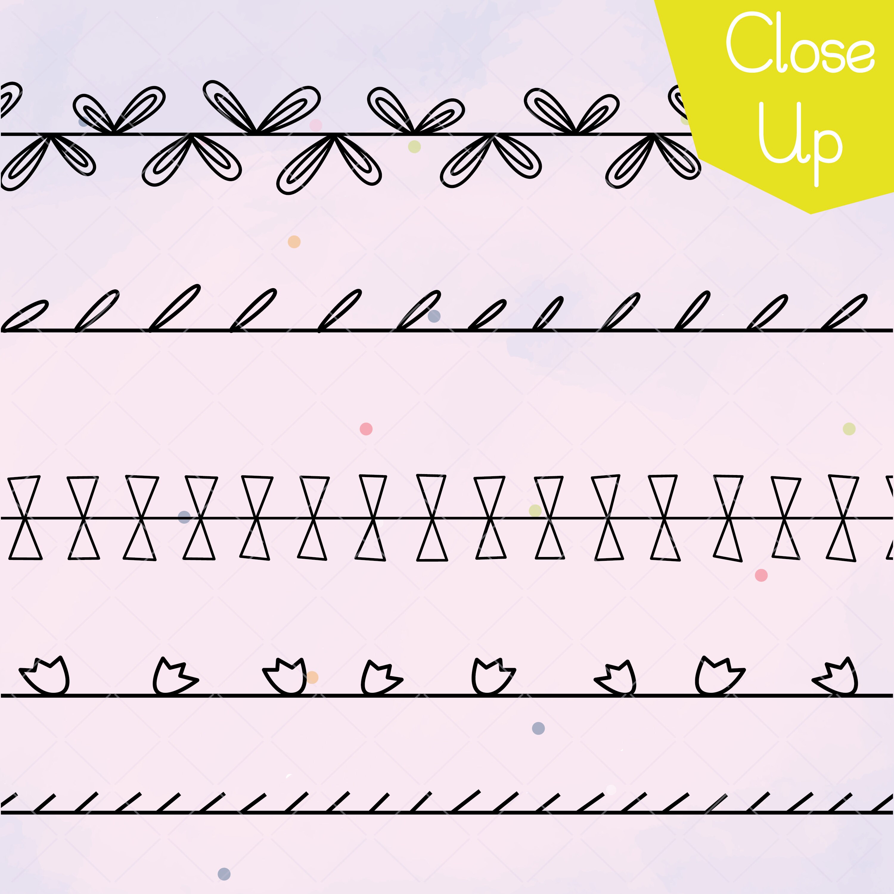 20 Seamless Borders Hand Drawn Graphic Decorative | Etsy