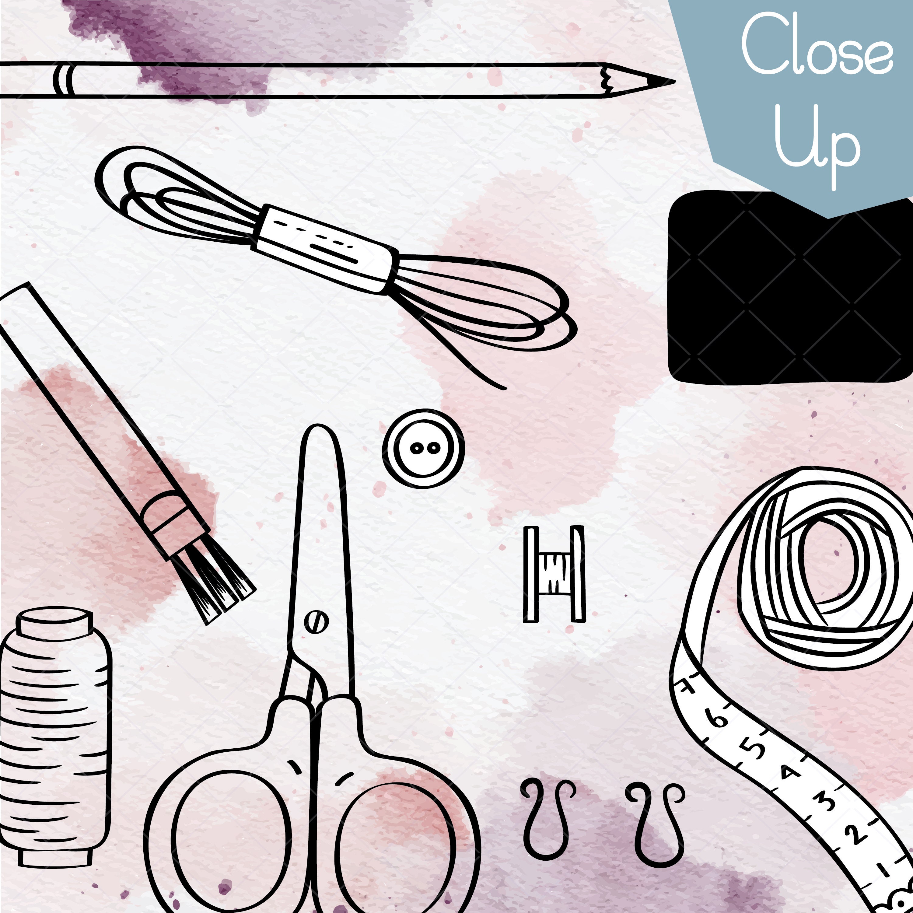 Sewing Doodles Hand Drawn Vintage Singer Clip Art - Etsy