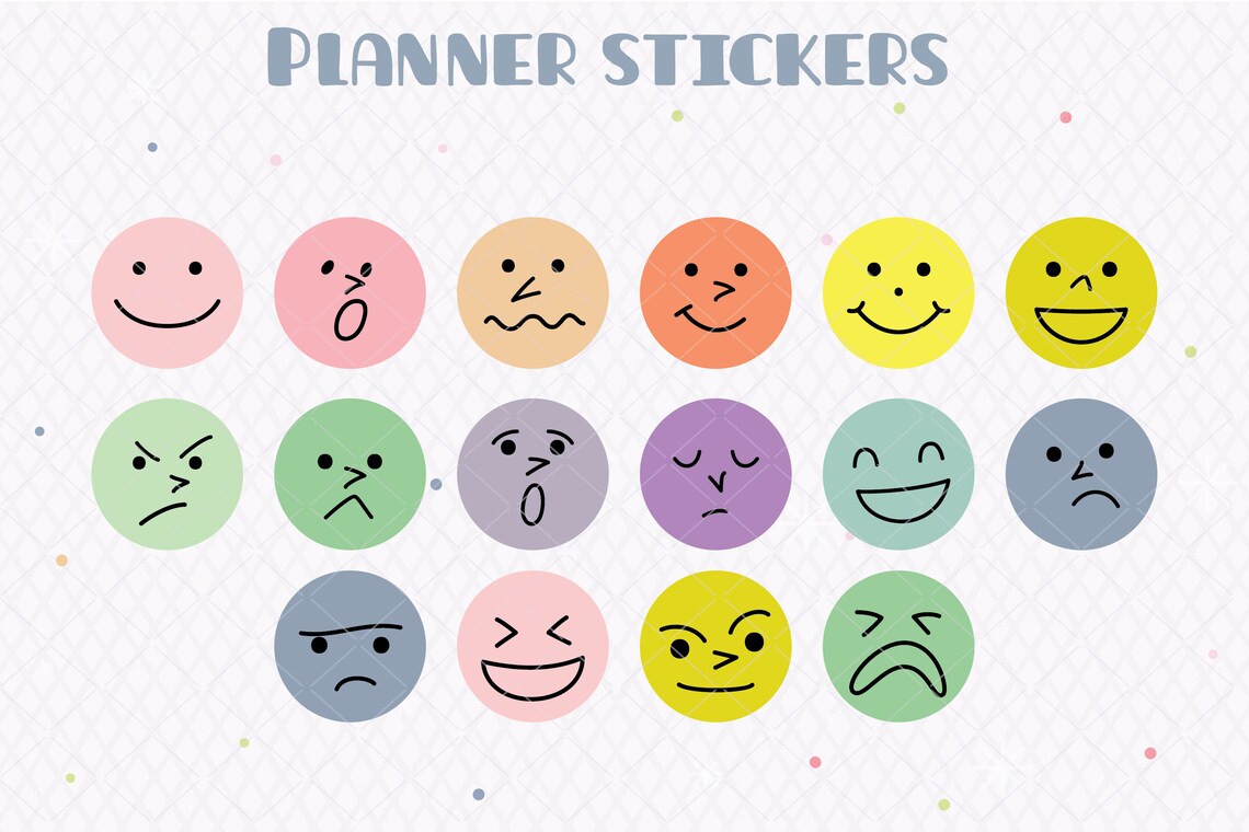 Planner Stickers Emotions DIY Digital & Printable Kawaii - Etsy UK