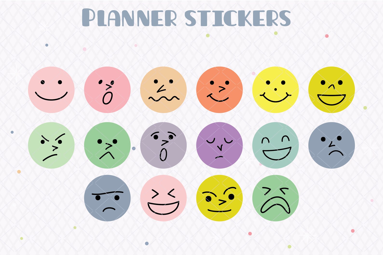 Planner Stickers Emotions DIY Digital & Printable Kawaii - Etsy