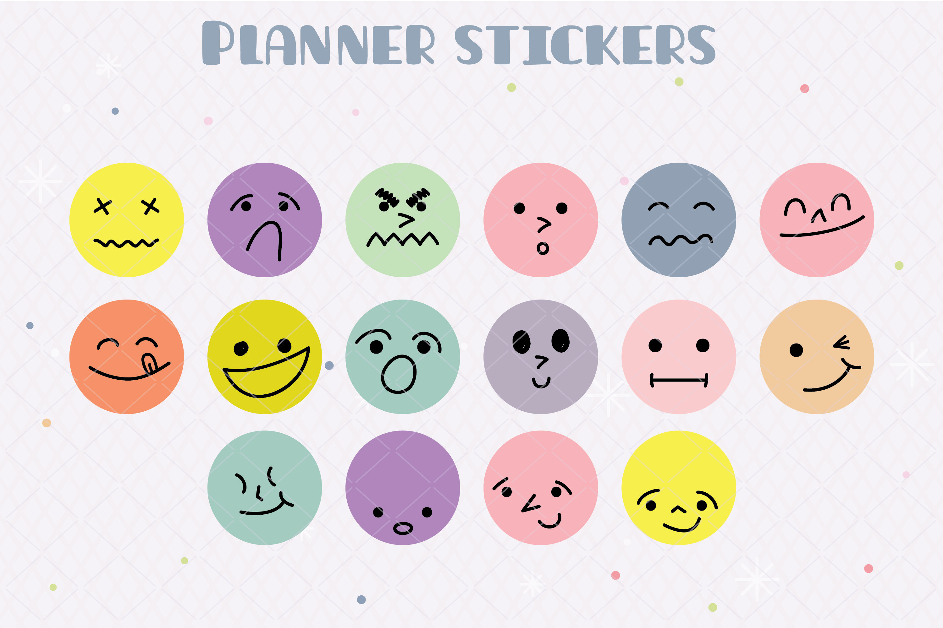 Planner Stickers Emotions DIY Digital & Printable Kawaii - Etsy