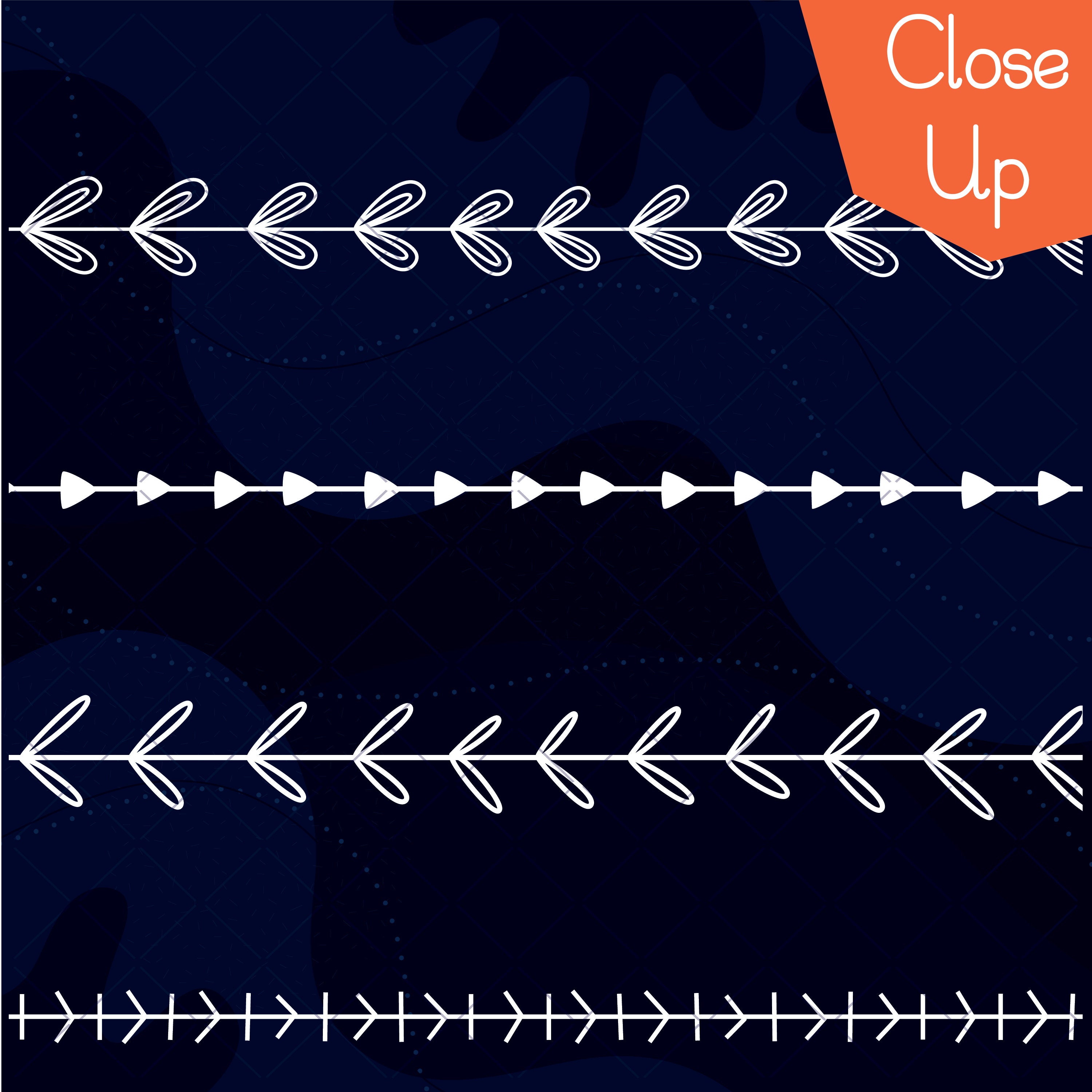 12 Seamless Borders Hand Drawn Graphic White Lines | Etsy