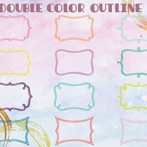 Colored Fancy Rectangular Frames Hand Drawn Border Clip Art | Etsy