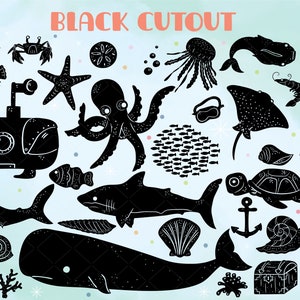 Under the Sea | Hand Drawn Fish & Ocean Life Clipart | Octopus + Shell ...