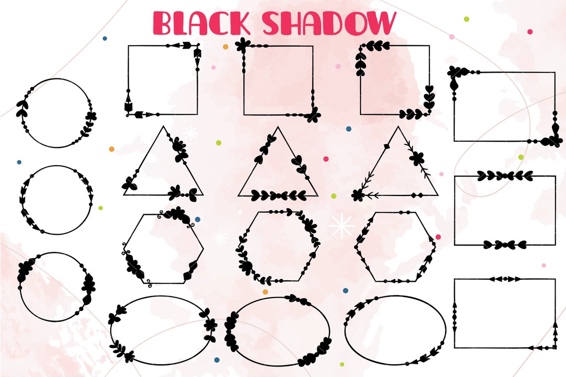 Geometric Frames Hand Drawn Border Decorative Shapes - Etsy