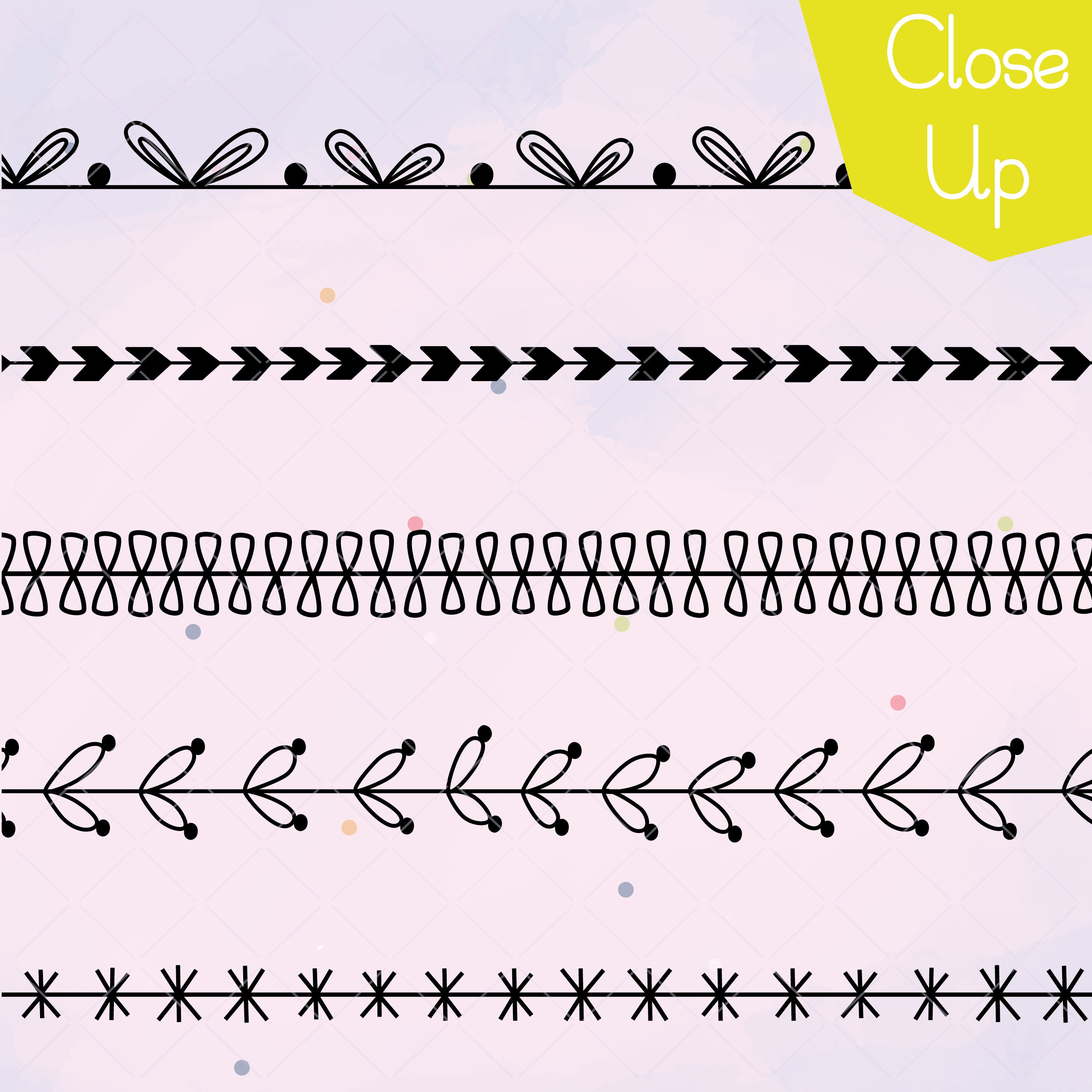 20 Seamless Borders Hand Drawn Graphic Decorative | Etsy