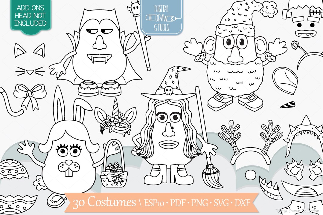 Potato Head ADD-ON | Halloween Costume, Christmas Cloths, Easter ...