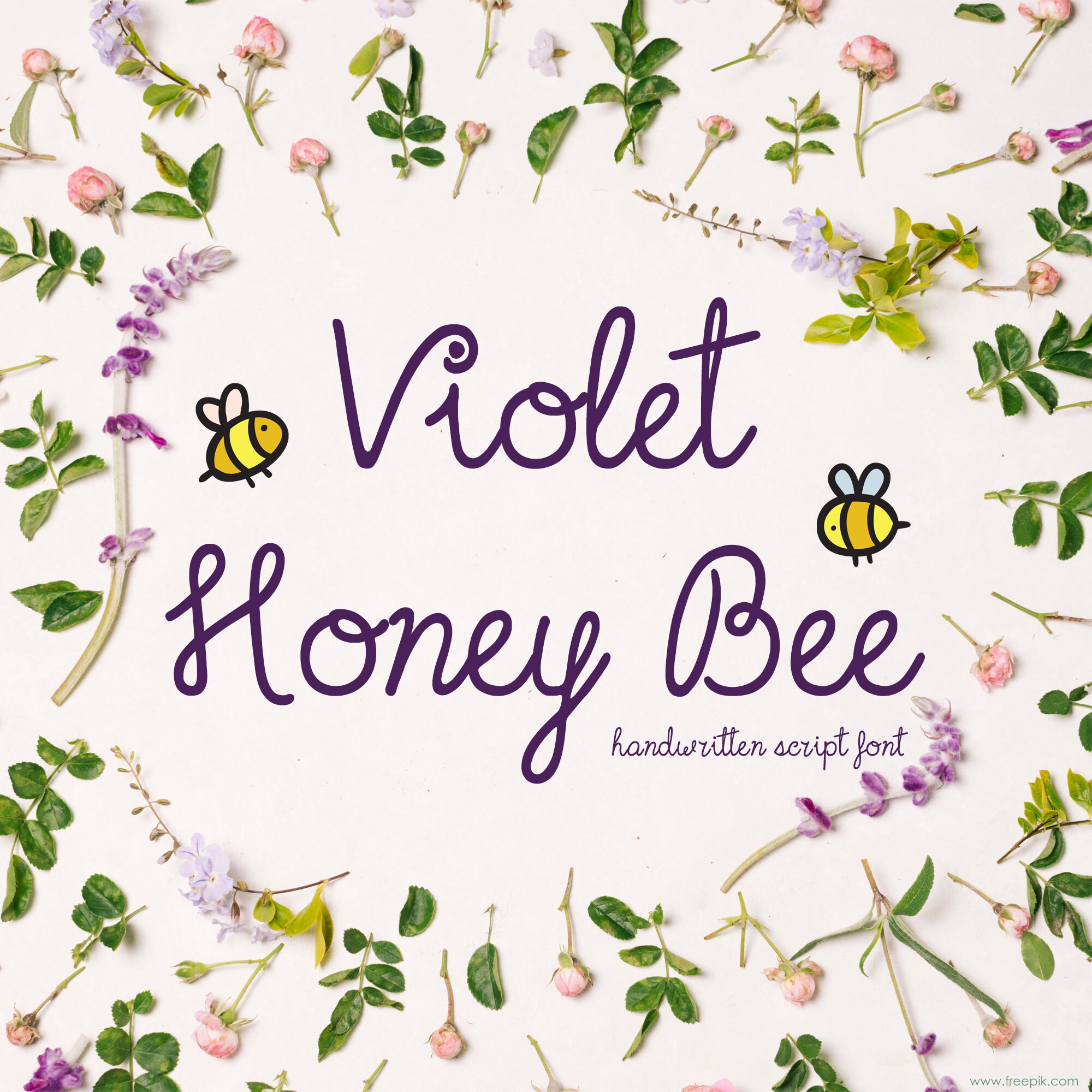 Violet Honey Bee Font Handwriting Script OTF TTF File - Etsy