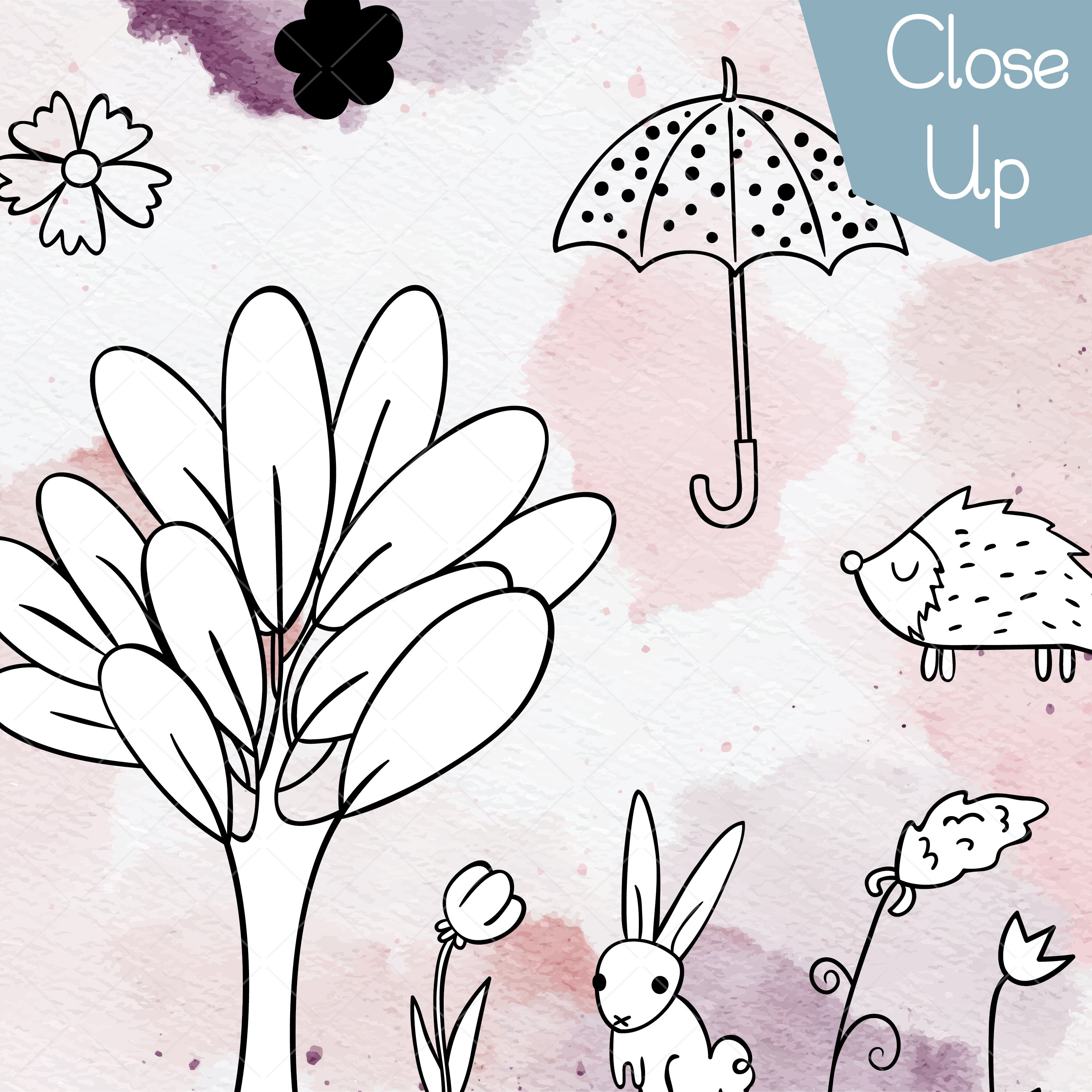 Spring Season Doodles Hand Drawn Gardening Bugs Clip Art | Etsy